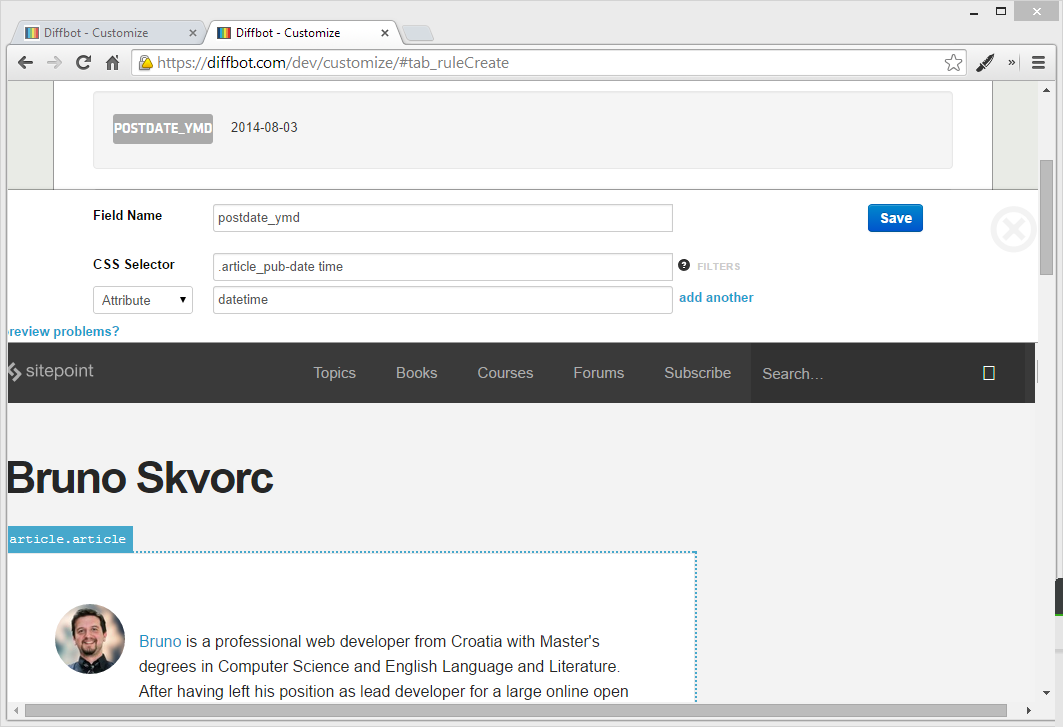 Analyze SitePoint Author Portfolios with Diffbot — SitePoint